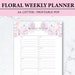 Floral Weekly Planner Printable Instant Download Undated | Etsy