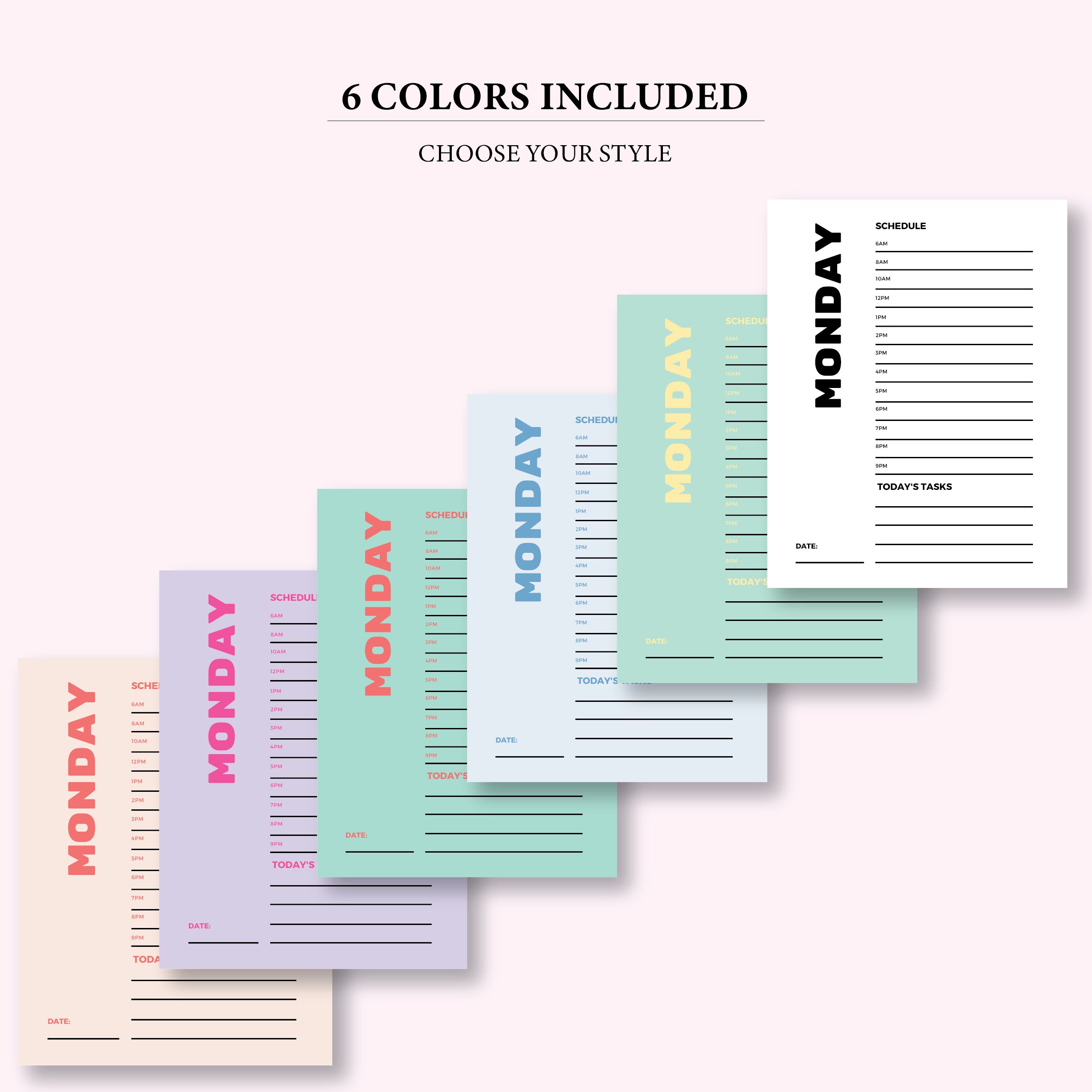 Daily Timed Printable Planner, Instant Download, Daily Planner ...