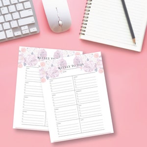 Floral Weekly Planner Printable Instant Download Undated | Etsy