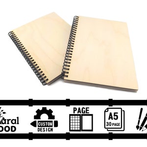 Engraved Custom Name Notebook Wooden Personalized Spiral A5 - Etsy