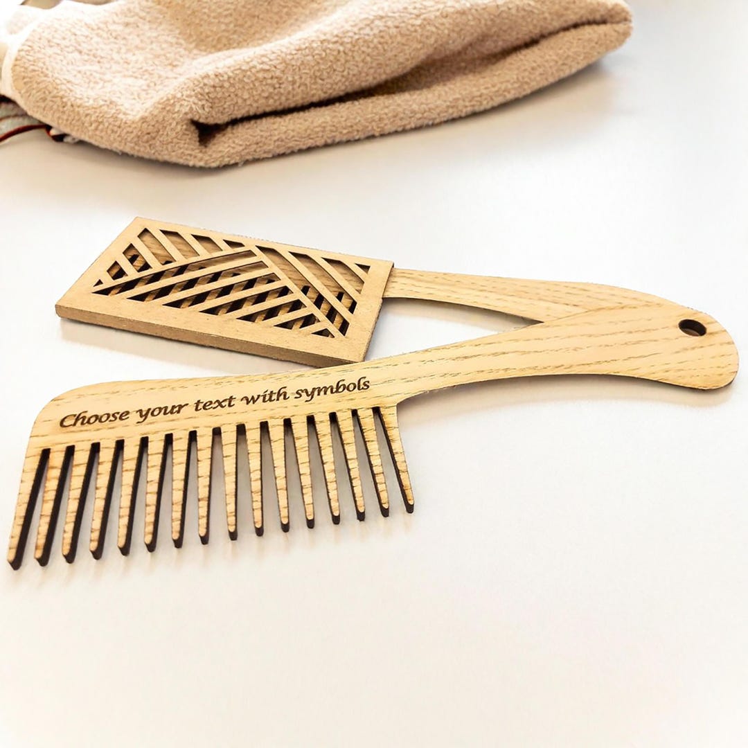 Custom Engraved Hair Comb of Wood, Personalized Wide Tooth Comb, Bridal ...