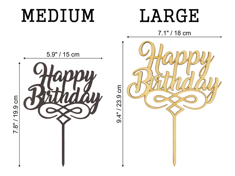 Happy Birthday Cake Topper Wooden Birthday Decoration Party - Etsy