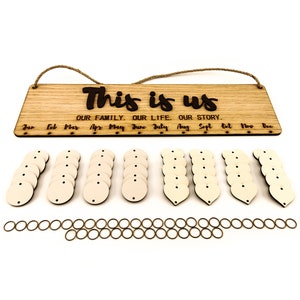 This is Us Sign - Family Celebration Board, Wooden Birthday Calendar ...