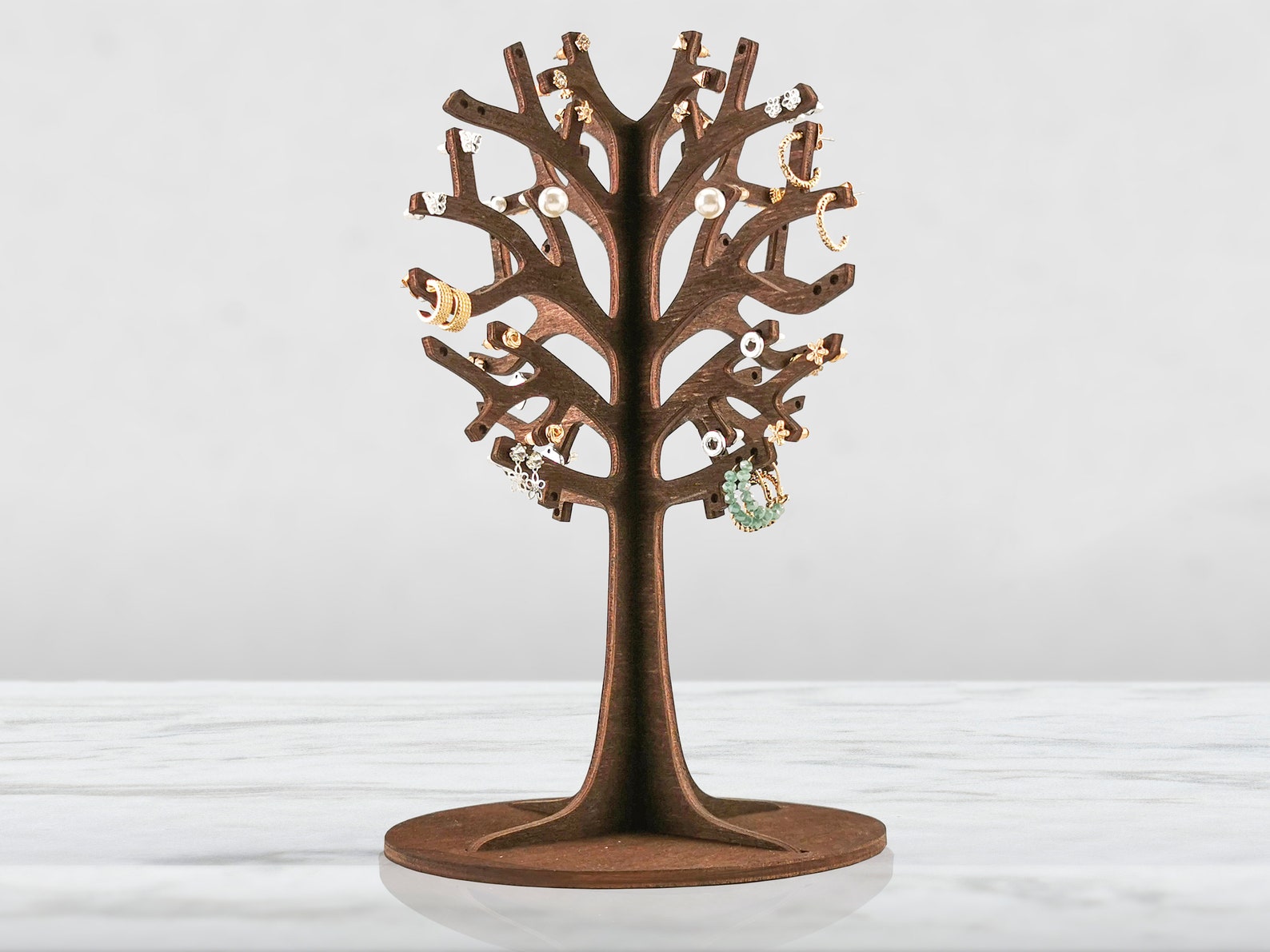 Jewelry Stand of Wood Earring Tree Holder 3D Jewelry Display - Etsy
