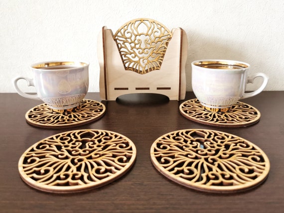 Floral Coasters Gift for Wedding Laser Cut Flower Coaster of | Etsy