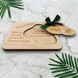 Godparents Proposal Wooden Invitation, Rustic Baptism Gift Personalized ...