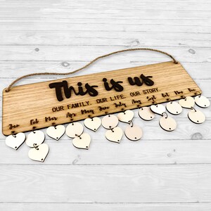 This is Us Sign - Family Celebration Board, Wooden Birthday Calendar ...