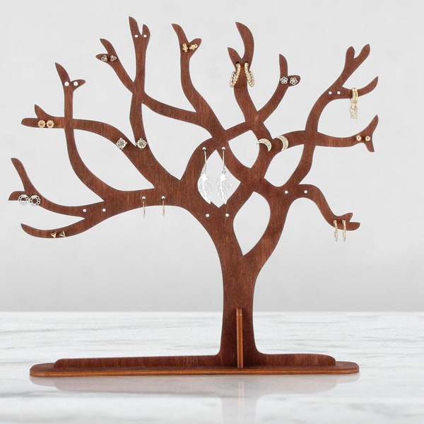 Wooden Tree Jewelry Stand - Etsy
