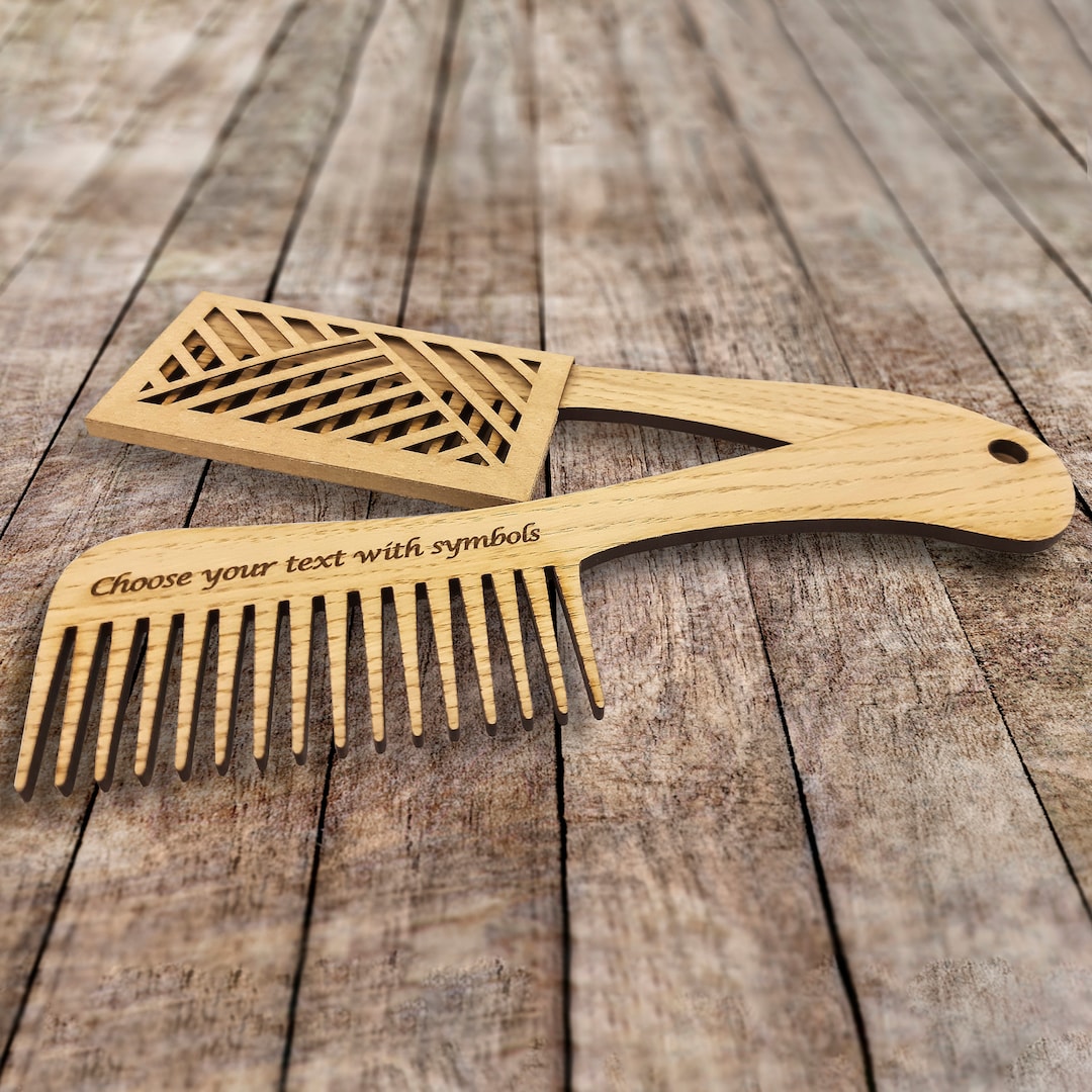 Custom Engraved Hair Comb of Wood, Personalized Wide Tooth Comb, Bridal ...