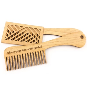 Custom Engraved Hair Comb of Wood, Personalized Wide Tooth Comb, Bridal ...