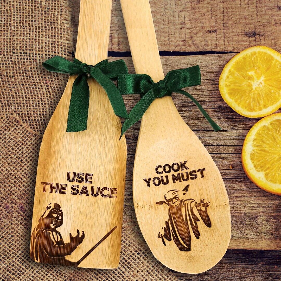 Star Wars Kitchen Utensil Set: Engraved Bamboo Spoon & Spatula - Etsy