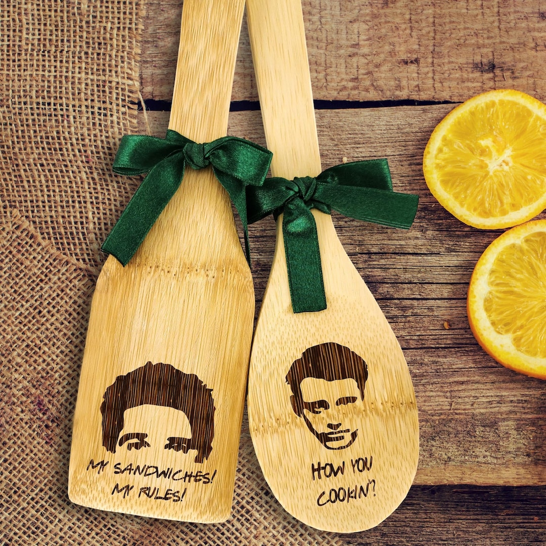 Friends Kitchen Utensils, Ross Geller Engraved Spatula and Joey ...