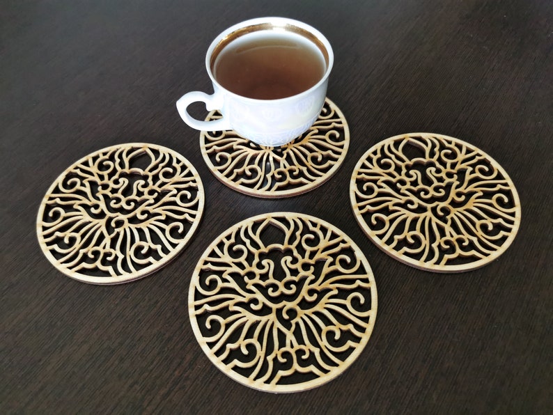 Floral Coasters Gift for Wedding Laser Cut Flower Coaster of - Etsy