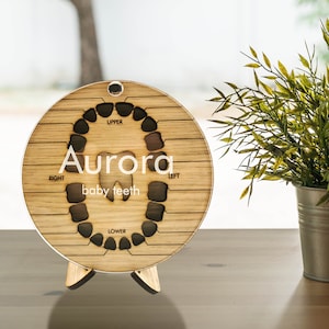 Custom Baby Tooth Fairy Holder Wood Keepsake, Personalized Engraved ...