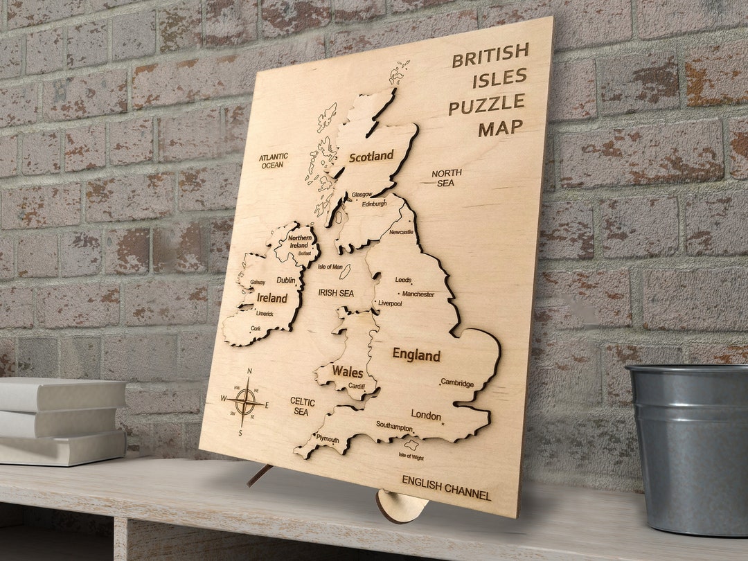 Great British Map Wooden Puzzle Laser Cut Personalized - Etsy