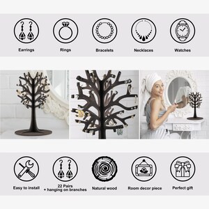 Jewelry Stand of Wood: Earring Tree Holder 3D, Jewelry Display for ...