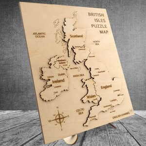 Great British Map Wooden Puzzle Laser Cut Personalized - Etsy