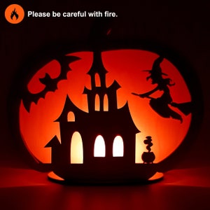 Wooden Pumpkin Lantern - Witch Spell Candle Holder: Rustic Halloween ...