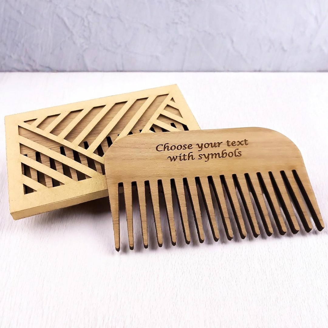 Engraved Wood Comb: Personalized Oak or Walnut Hair & Beard Comb - Etsy
