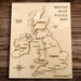Great British Map Wooden Puzzle, Laser Engraved Custom Geography Game ...