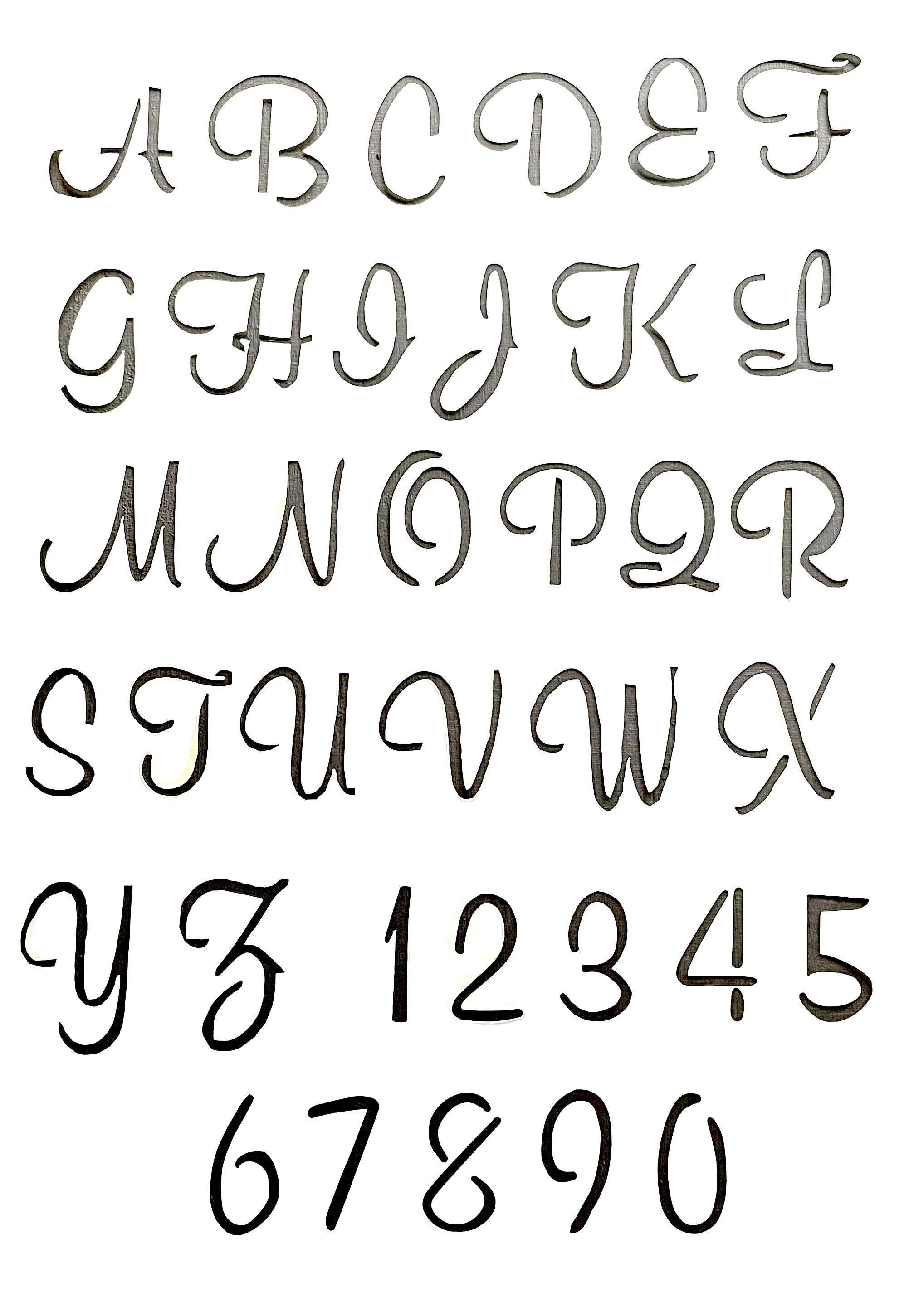 Cursive Letter Stencils