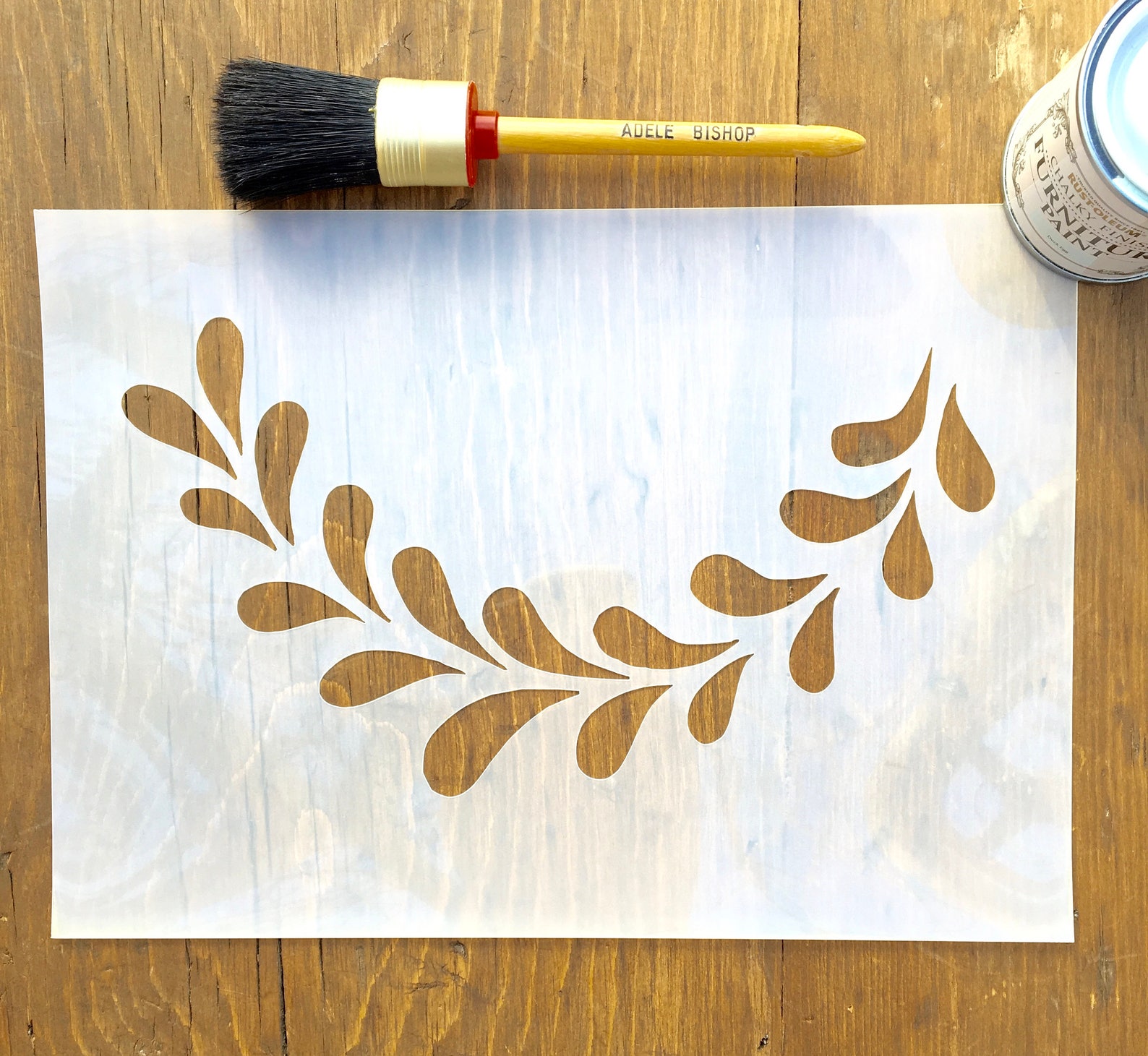 Botanical Themed Leaf Garland Stencil Template, for Walls Furniture or ...