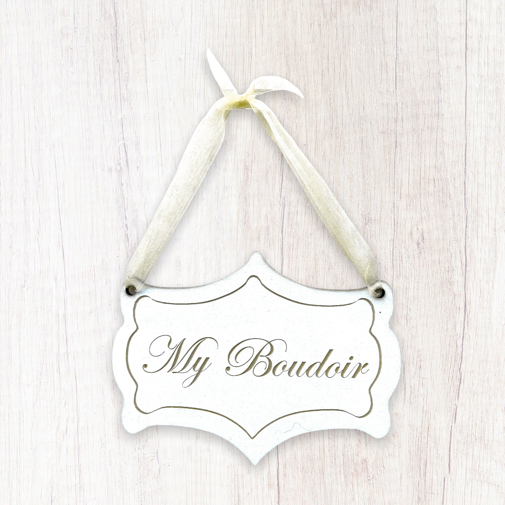My Boudoir, French Chateau Style Door Sign Plaque, Hand Painted Vintage ...