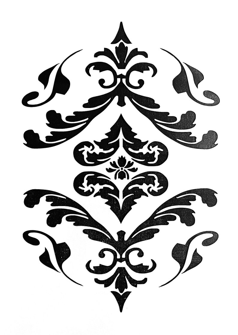 Vintage Damask & Scrolls Design Stencil for Walls Furniture or - Etsy