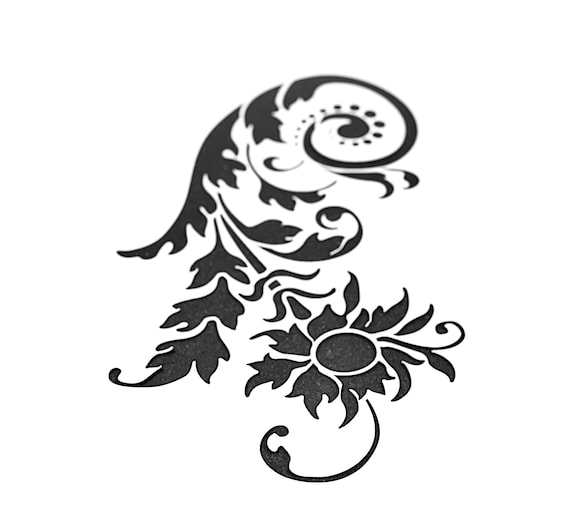 Vintage Baroque Damask Design Stencil Template Image Size - Etsy