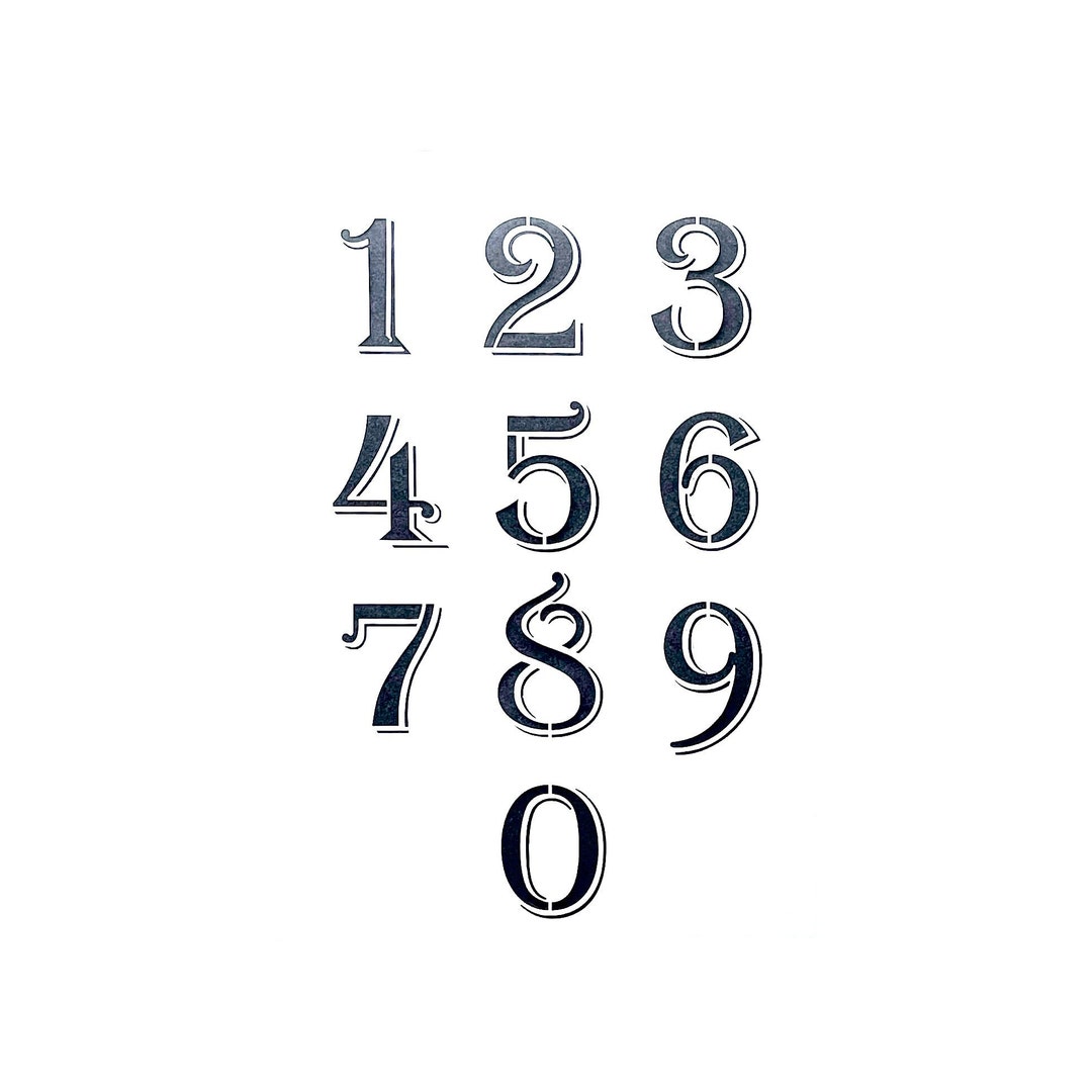 Algerian Numbers Stencil Shadow Design, Height of Numbers 51.5mm - Etsy