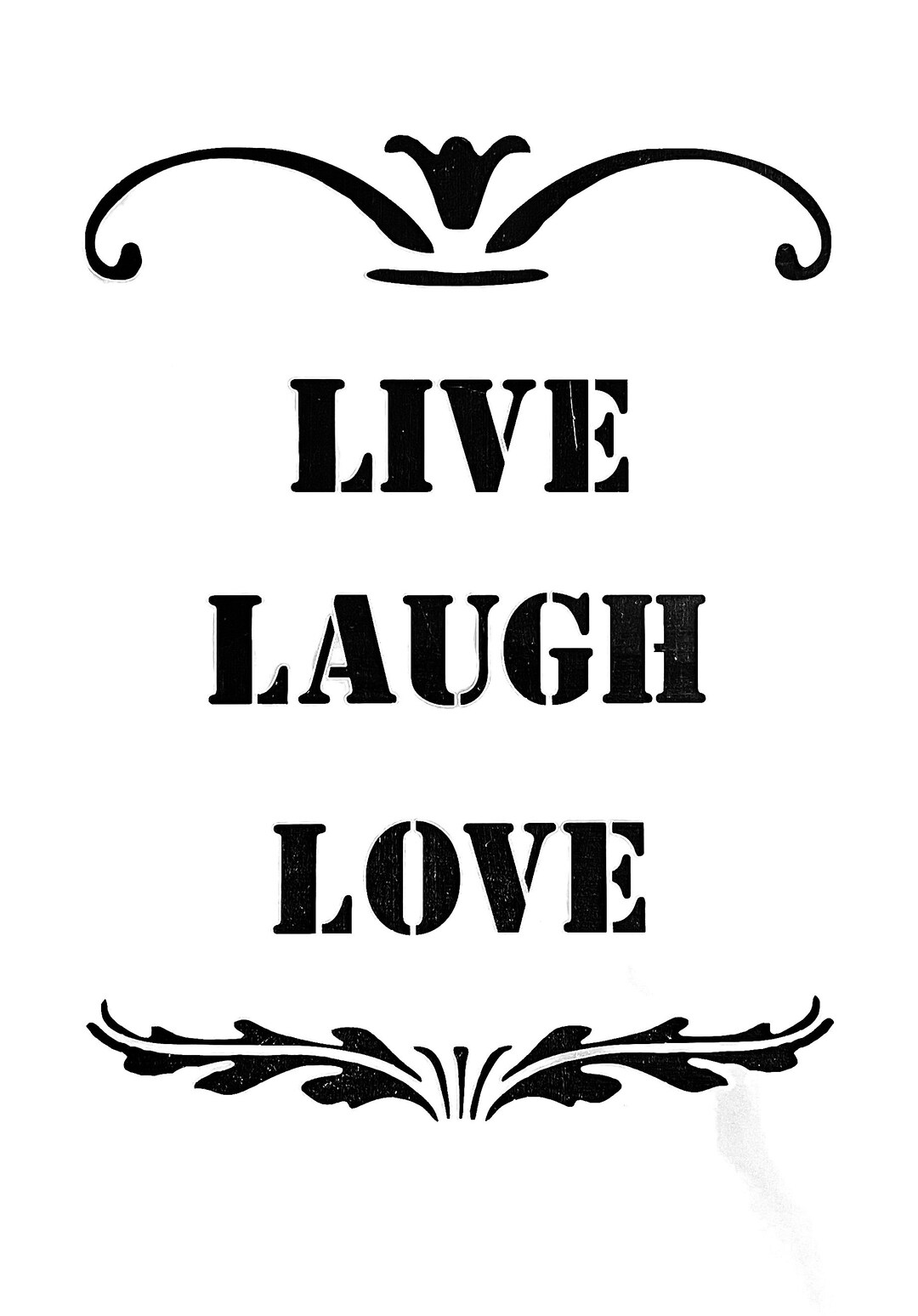 Live Laugh Love Words Stencil, Overall Image Size 165mm X 218mm ...