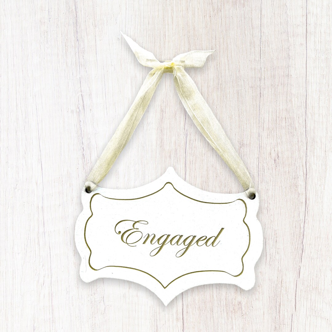 Engaged, French Chateau Style Door Sign Plaque for Bathroom, Toilet ...
