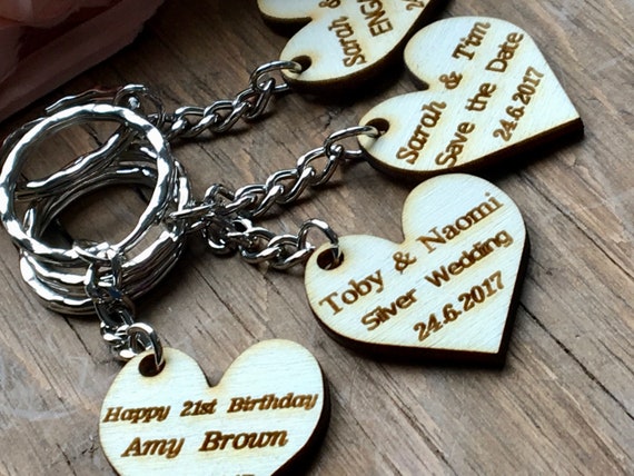 Heart keyring wedding favours store