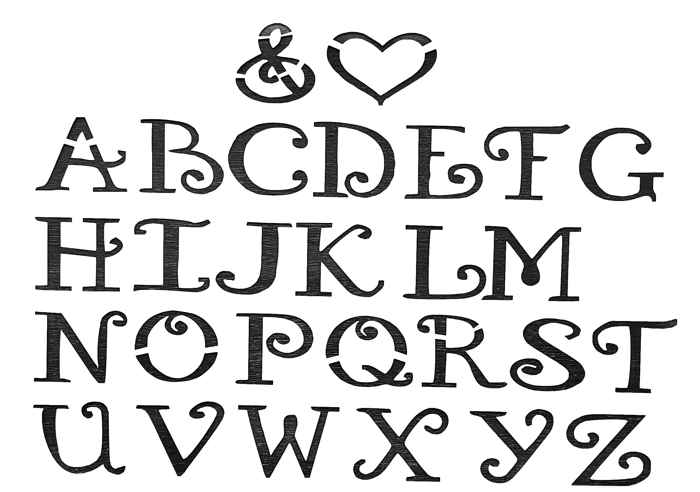 Fancy Letters A-Z Alphabet Stencil for walls furniture or | Etsy