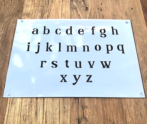 Algerian Style Alphabet A-Z Text Lettering Stencil Lower Case | Etsy