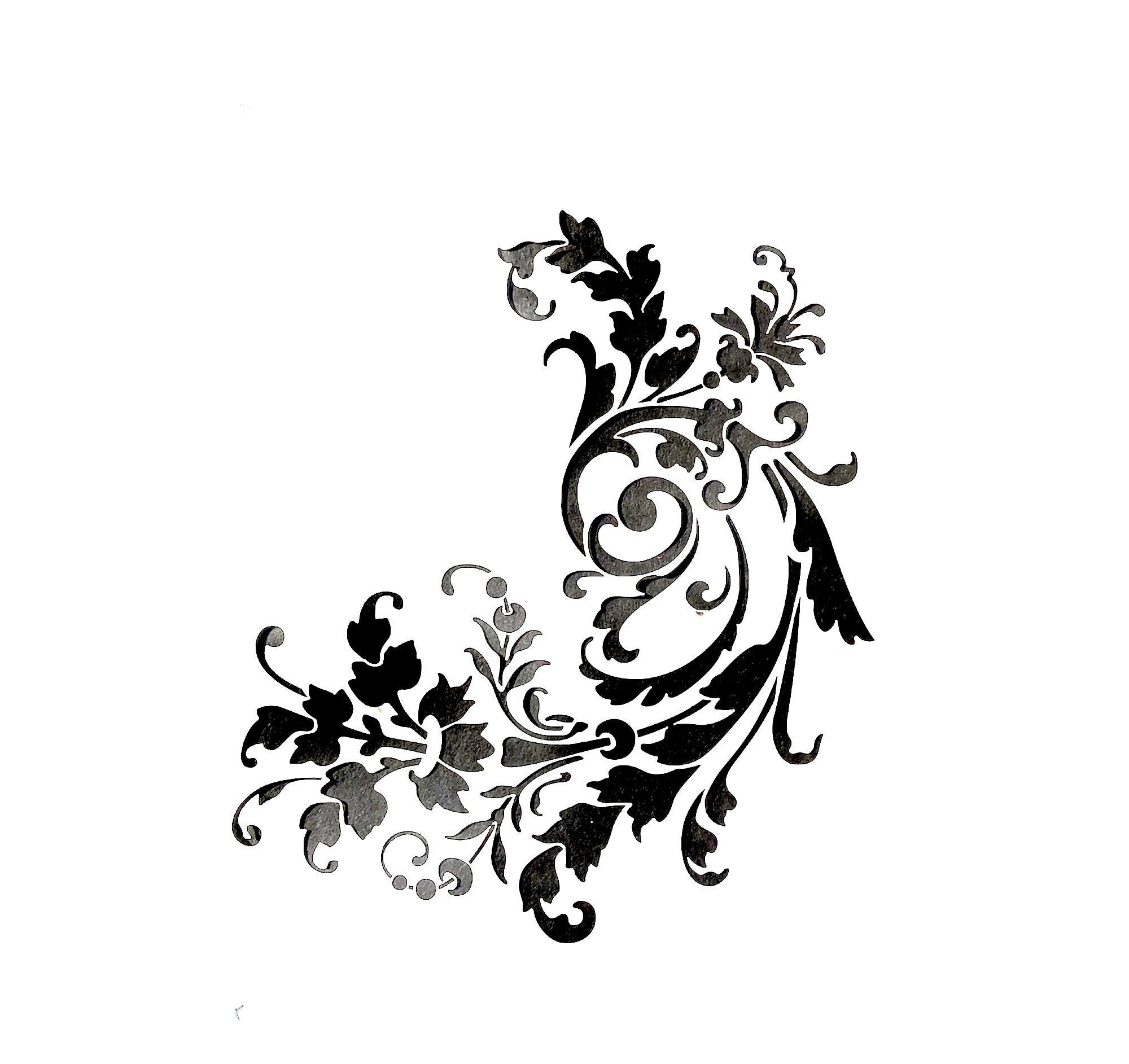 Baroque Design Flower Damask Craft Stencil Overlay Image Size - Etsy