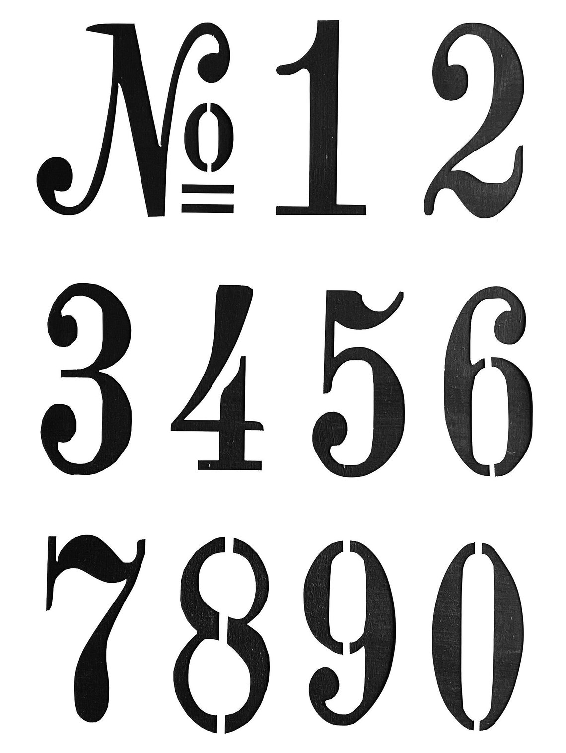 Vintage Old French Numbers Stencil Template, Numbers Height 100mm - Etsy UK