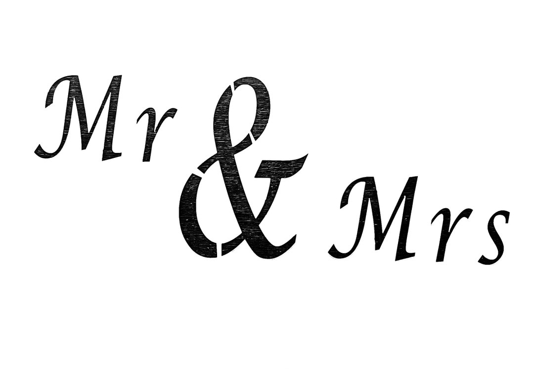 Mr & Mrs Stencil Wedding Stencil for Walls Furniture or Crafts on A4 ...