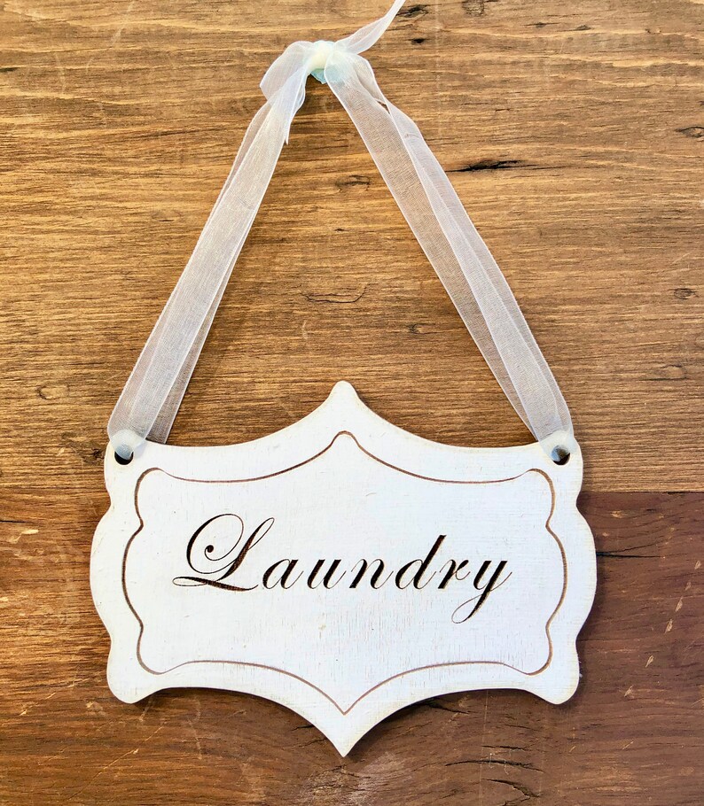 Laundry, French Chateau Style Sign Plaque, Hand Painted Vintage Design ...