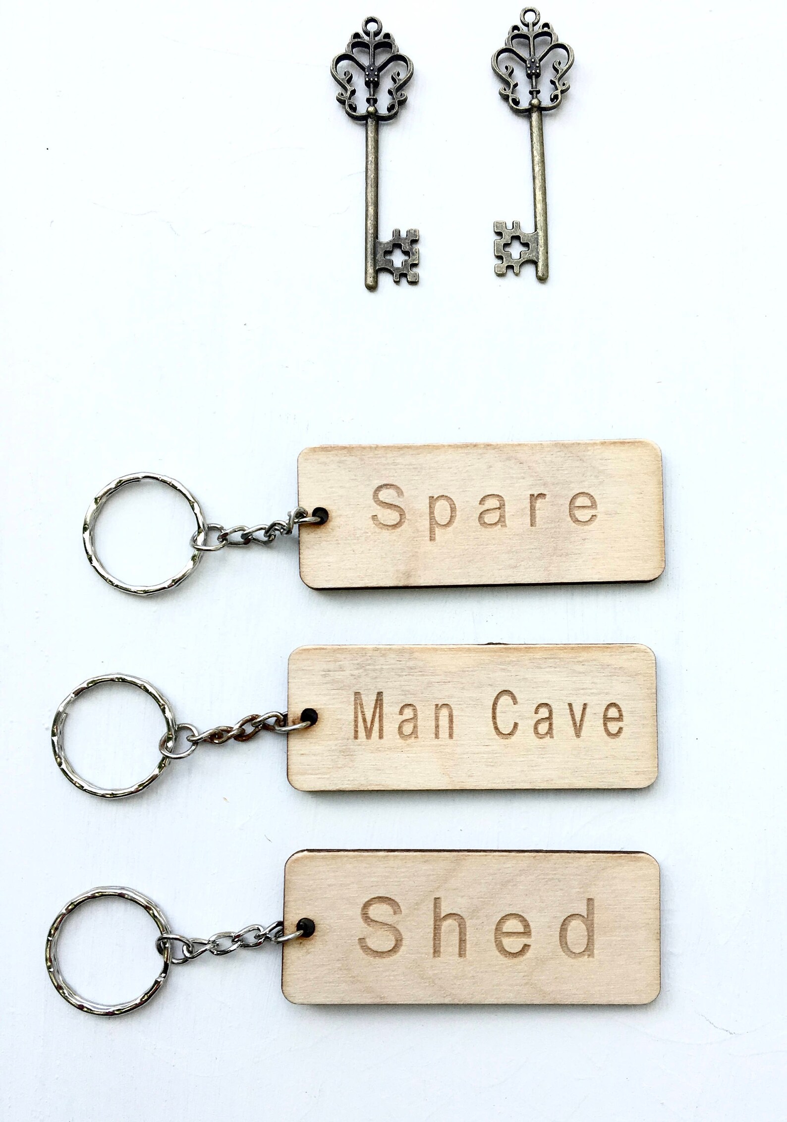 Personalised Wooden Engraved Door Key Ring Identifiers - Etsy UK