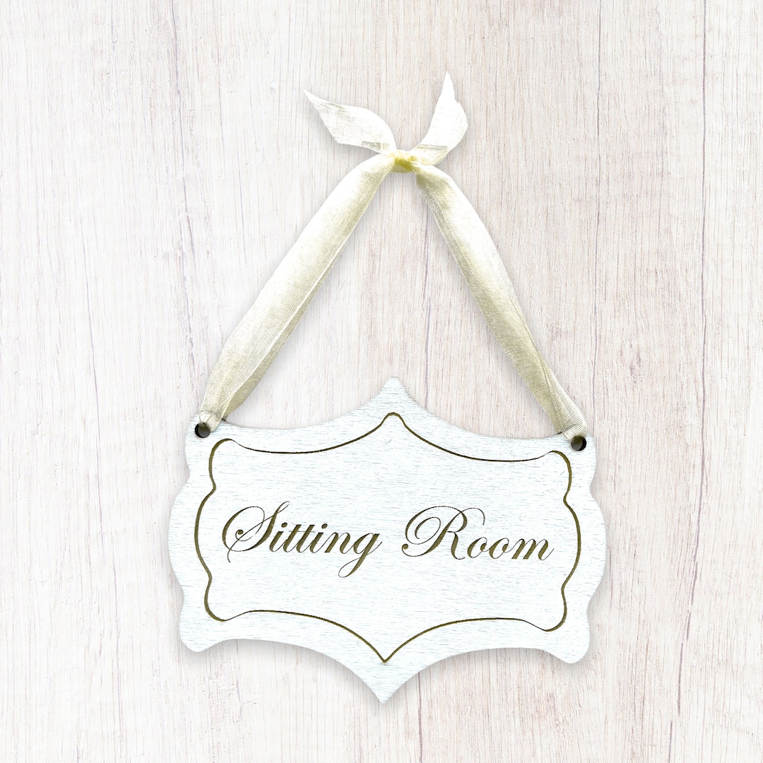 Sitting Room, French Chateau Style Door Sign Plaque, Hand Painted ...