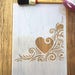 Heart and Scrolls Corner Design Stencil for Walls, Furniture or Craft ...