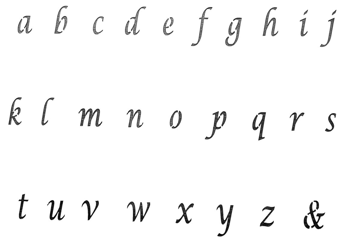Stencil Set of Italics Capital and Lower Case Alphabet | Etsy UK