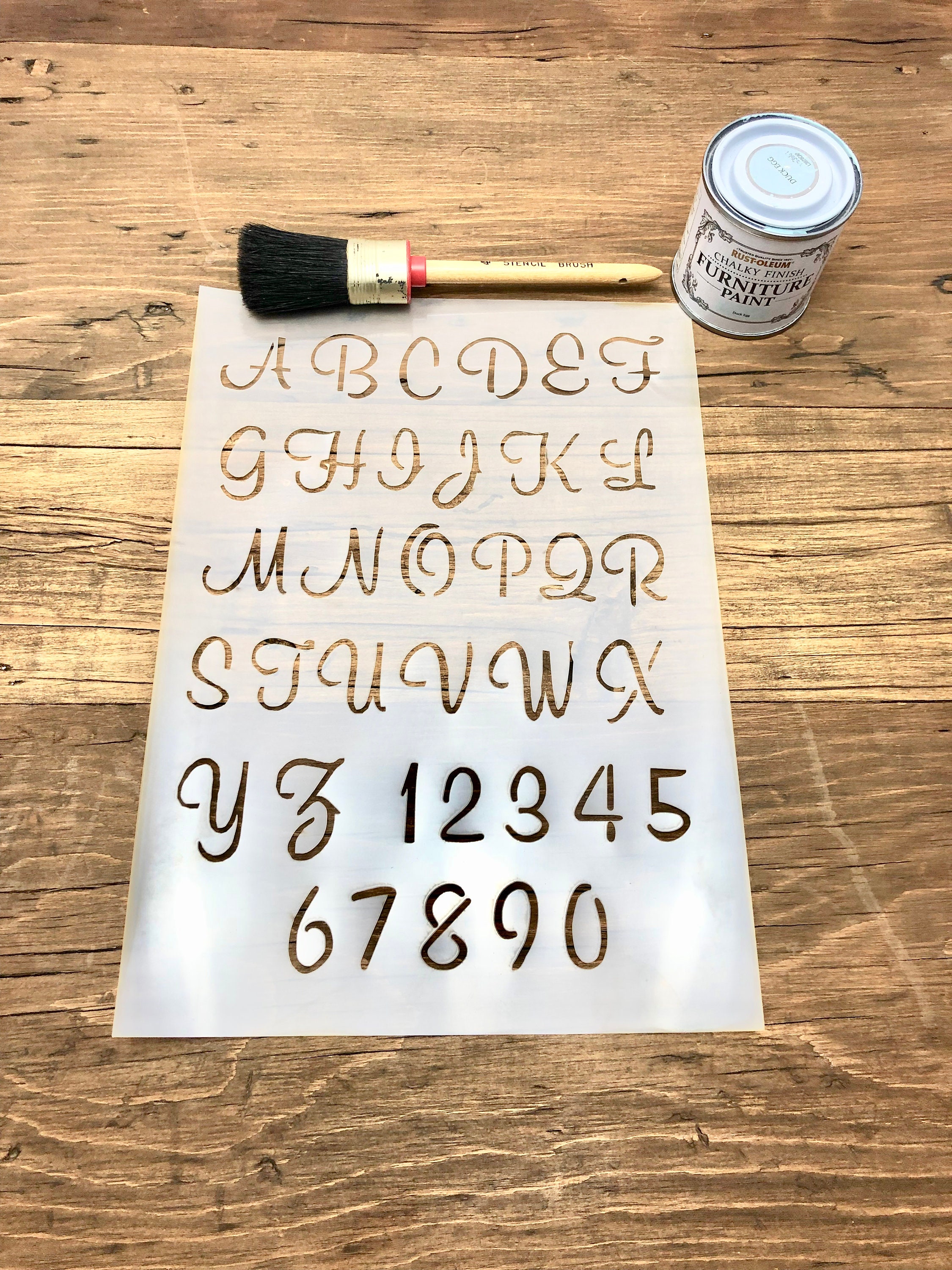 Curly Cursive Letters Stencil Set of Alphabet A-Z Capital & - Etsy