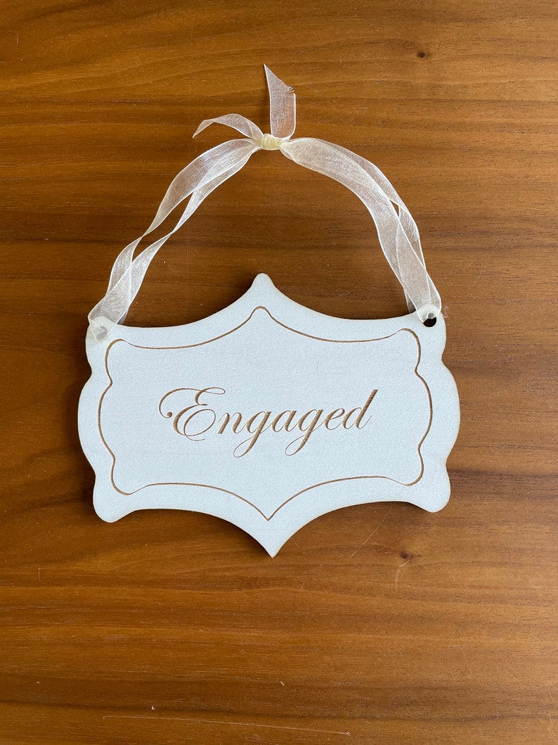 Engaged French Chateau Style Door Sign Plaque for Bathroom | Etsy