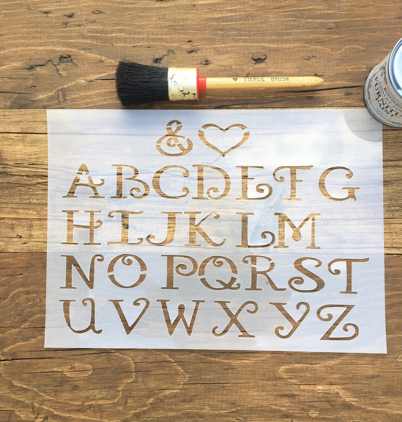 Fancy Caligraphy Letters A-Z Alphabet Stencil for Walls | Etsy