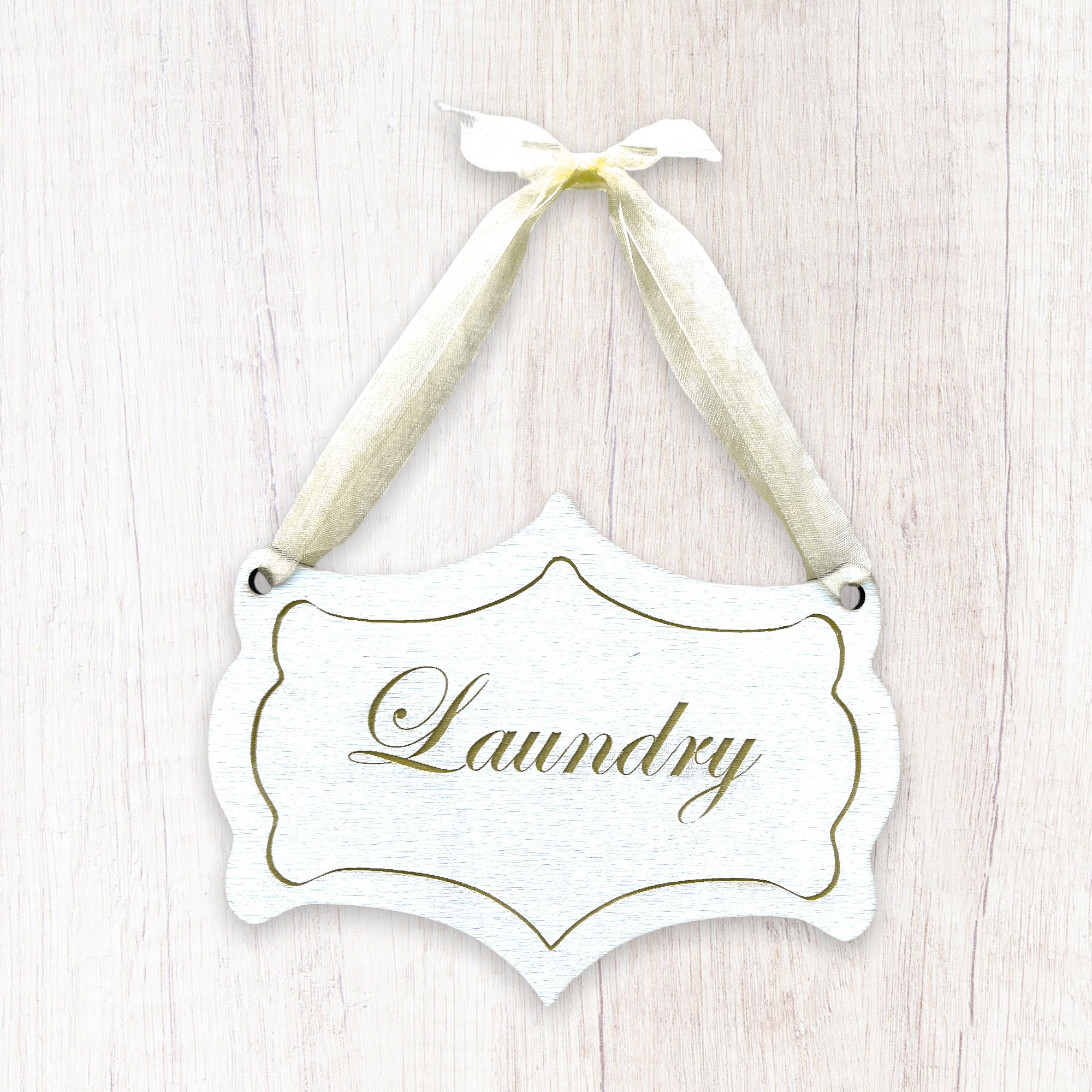 Laundry, French Chateau Style Sign Plaque, Hand Painted Vintage Design ...