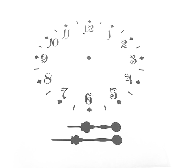 Clock Face & Hands Re-usable Stencil Template Fancy Numbers | Etsy