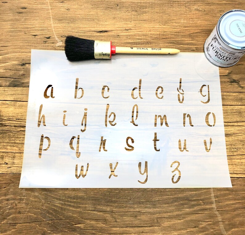 A-Z Lower Case Letter Stencil Curly Cursive Letters Average - Etsy