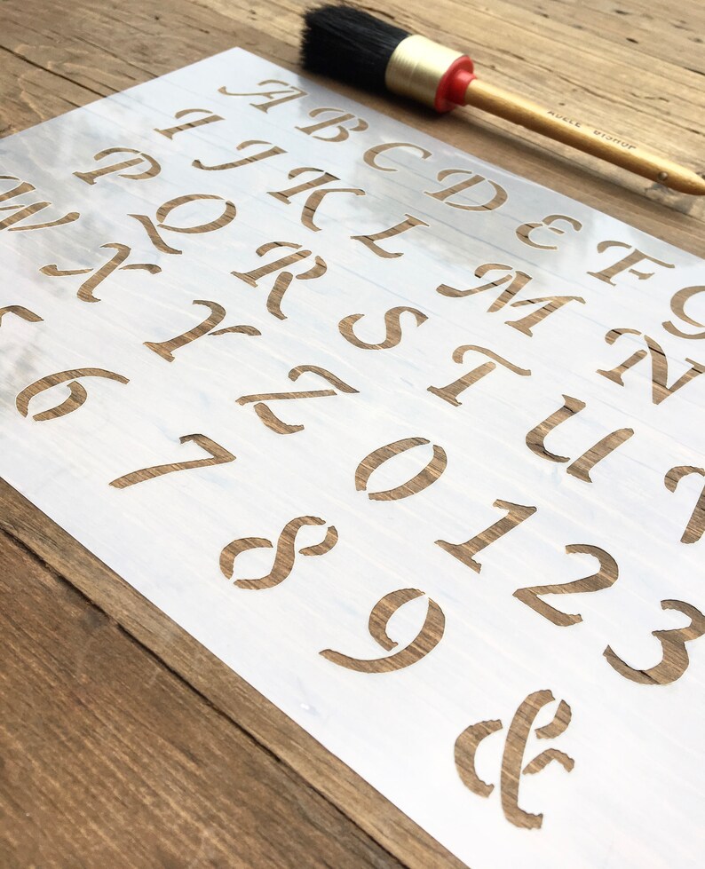 Old English Alphabet Letters & Numbers Craft Stencil for | Etsy UK
